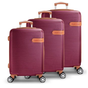 Kit de Mala de Viagem com 3 Peças Vinho Premium Jacki Design Vinho